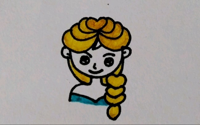 画爱莎公主简笔画从一个爱心开始画起超级简单好学,不要错过