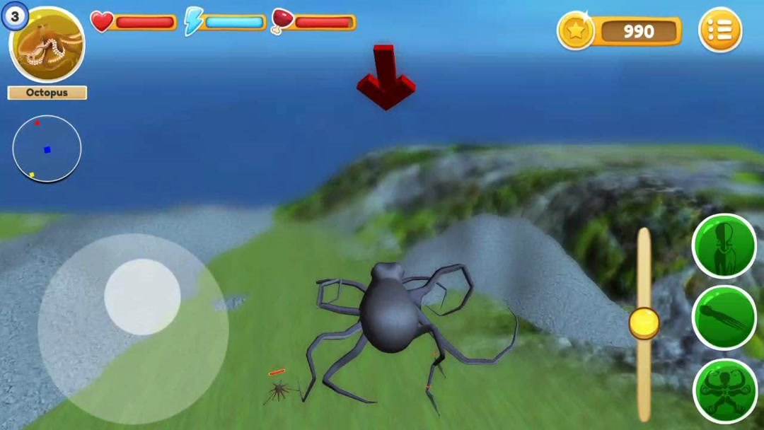 章鱼模拟器:我是一只章鱼,在深海我吃了一只超大鱿鱼太爽了!