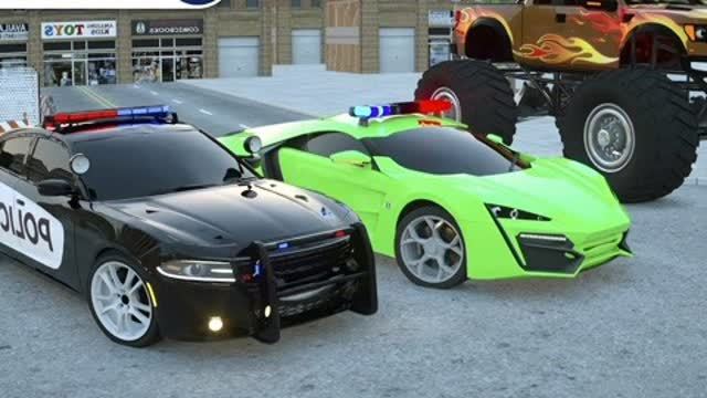 警车与儿童玩具车组装,罪犯翻车了,警察叔叔出发