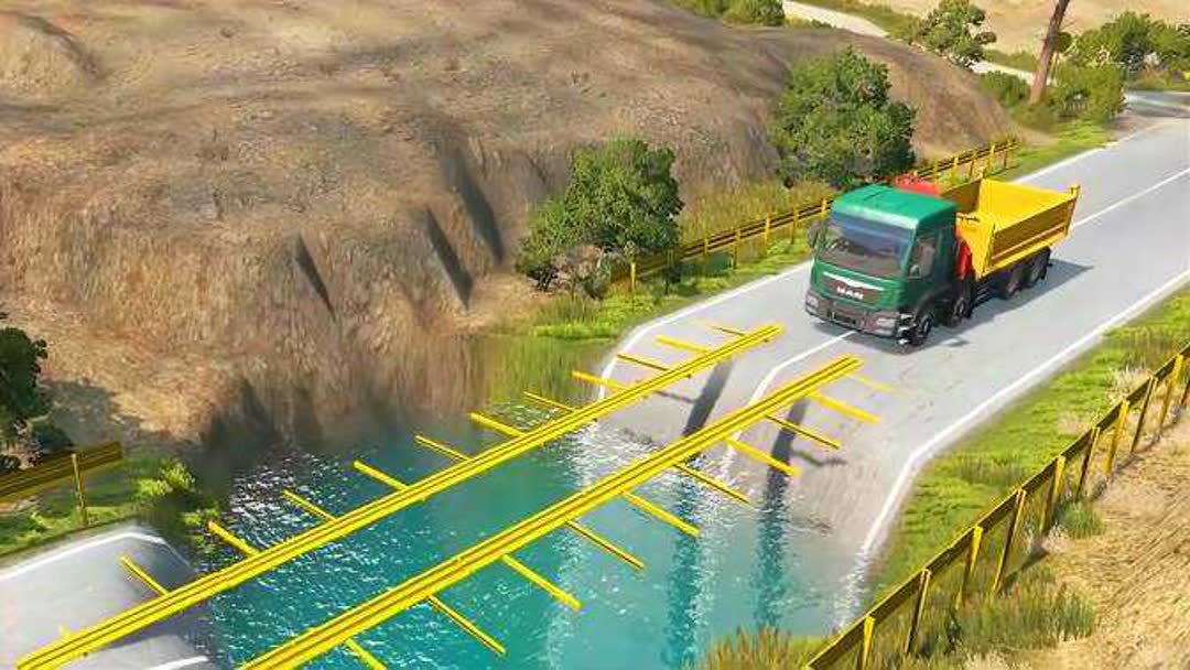 车祸模拟器:用护栏建的临时桥梁村民能顺利通过吗?