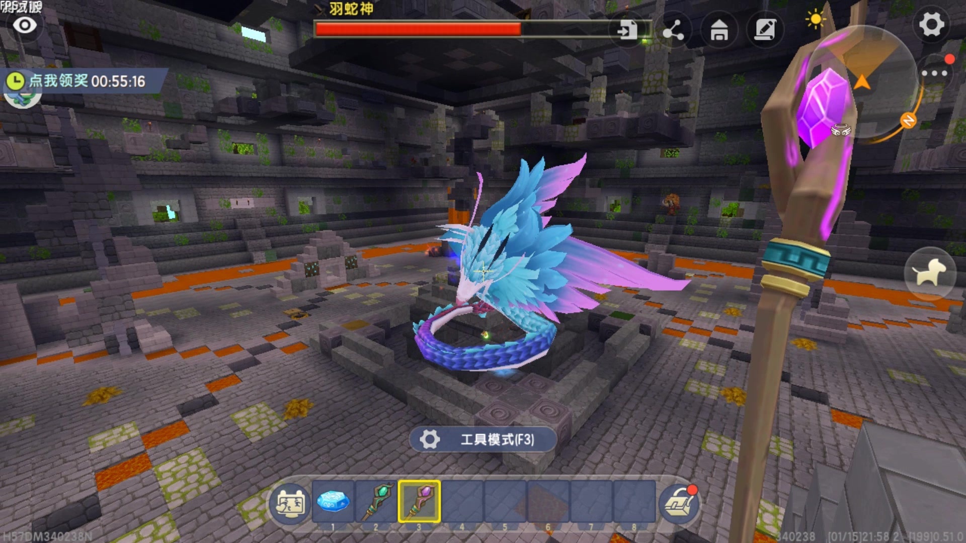 迷你世界:测试服大更新,新boos“羽蛇神”,还可以.