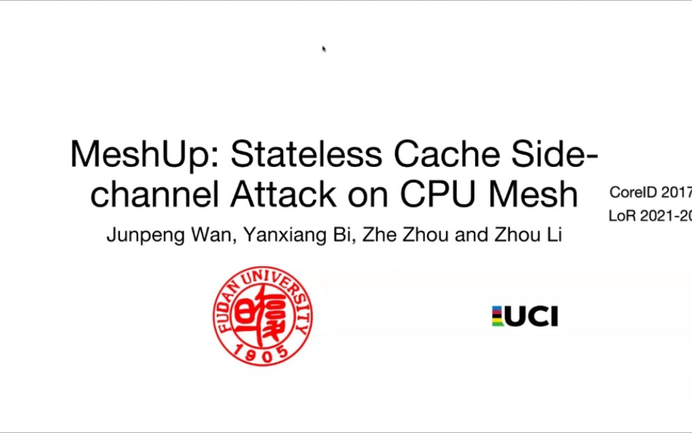 MeshUp: Stateless Side Channel for CPU Mesh - Sysnet weekly Talk