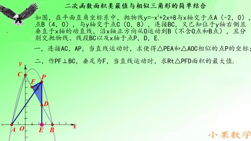 备战中考二次函数面积最值与相似三角形的简单结合2