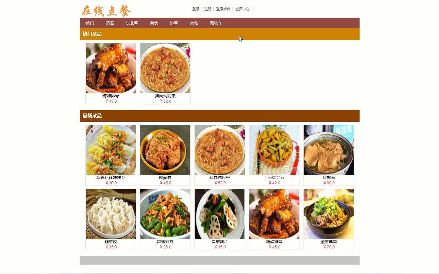 javaweb基于SSM在线点餐平台带库存&统计图版本
