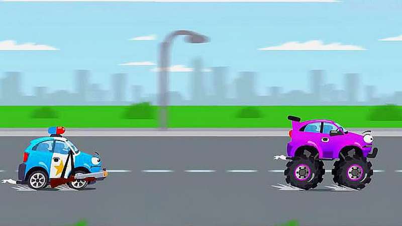 汽车动画!小警车的打靶风波