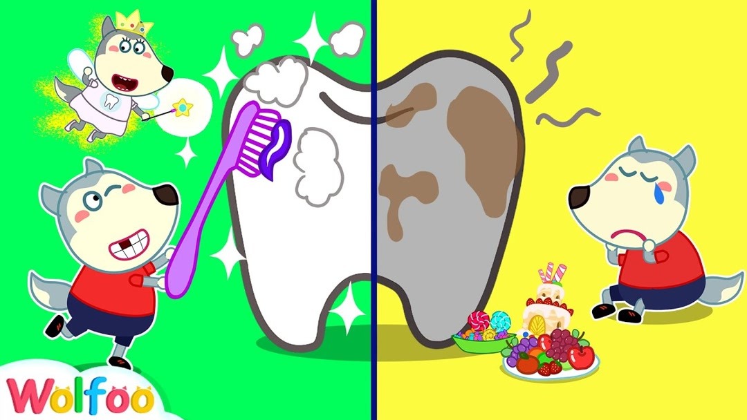 沃尔夫动画:沃尔夫开始掉牙齿了哦,再掉牙齿的时候不能吃甜食哦