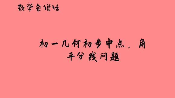 初一中点,角平分线几何问题,不明白的同学,可以一标二推理去做