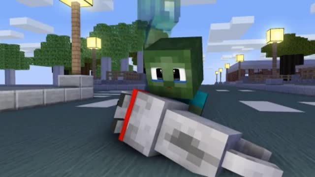 我的世界MC动画:小僵尸与宠物狗的感人故事