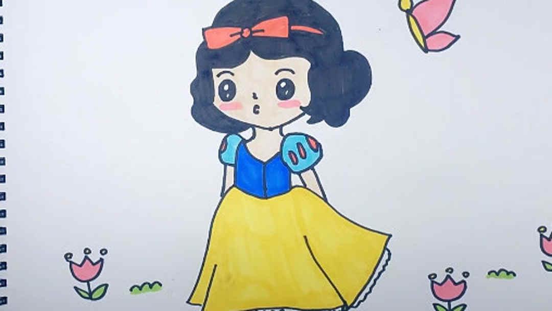 晓晓简笔画我们一起和漂亮的白雪公主玩