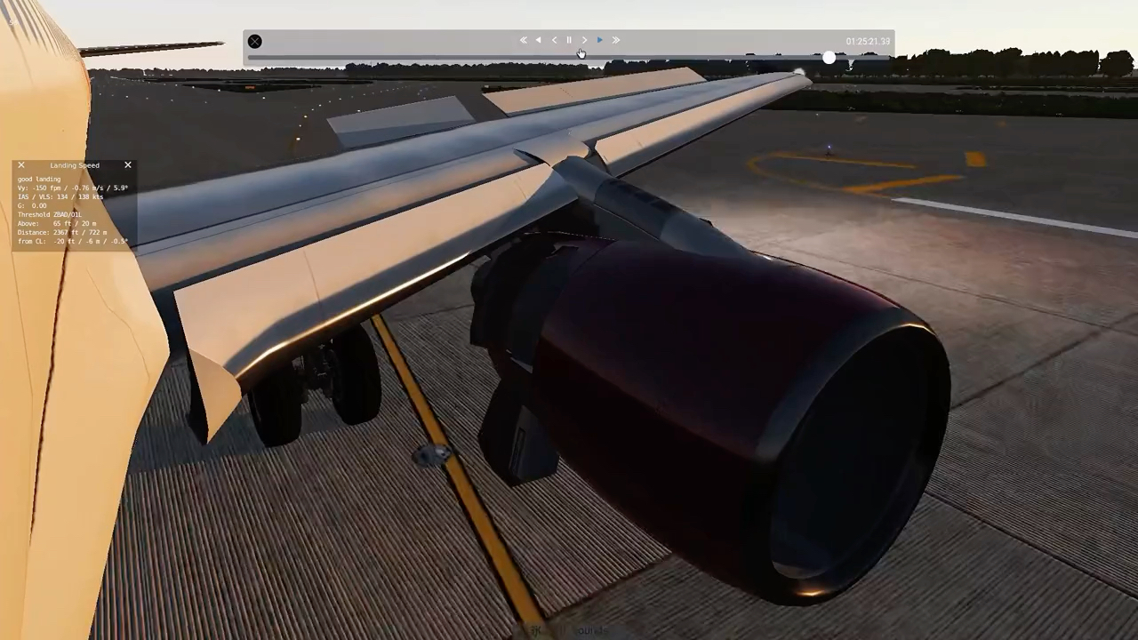 【模拟飞行】A321落地北京大兴,机翼视角细节拉满