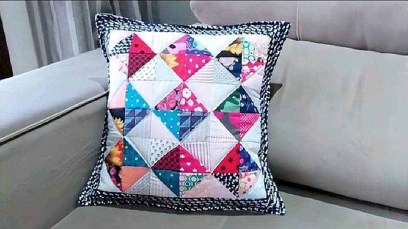 用闲置小碎布制作好看的朴素风靠背抱枕