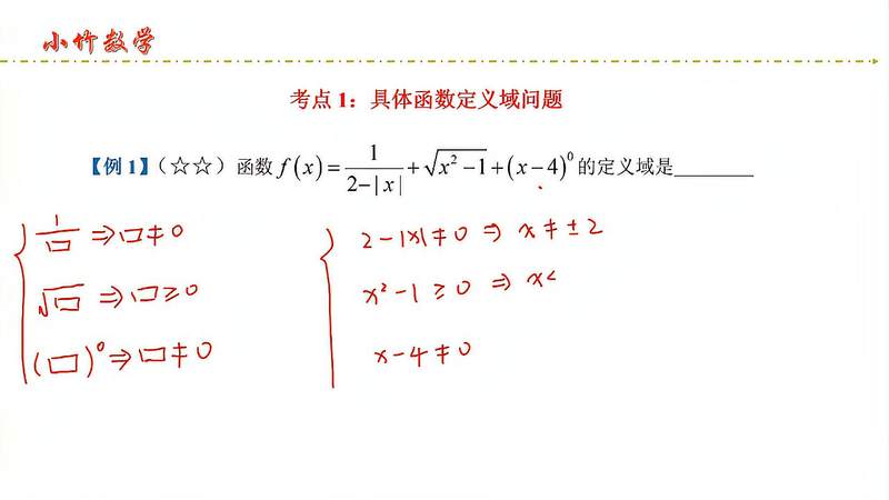 高一函数考点总结,函数定义域求法,掌握一招轻松求解