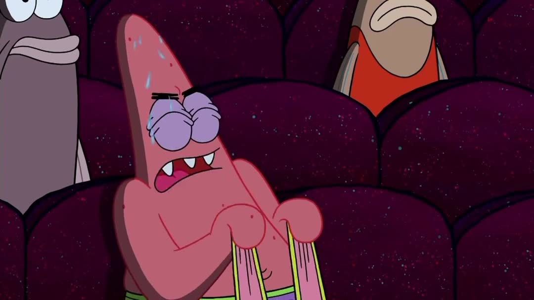 海绵宝宝:两个胆小鬼去看恐怖片,刚开始就受不了了,真恐怖啊!