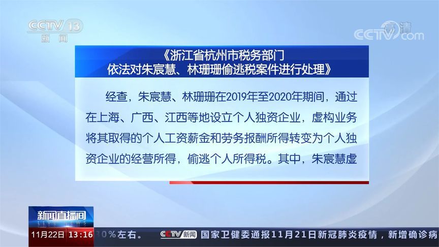 6555.31万元!浙江杭州 网络主播雪梨和林珊珊偷逃税被处罚