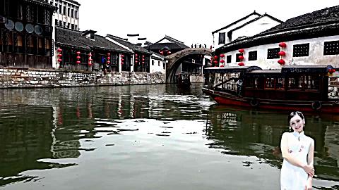 写意江南水乡水墨画