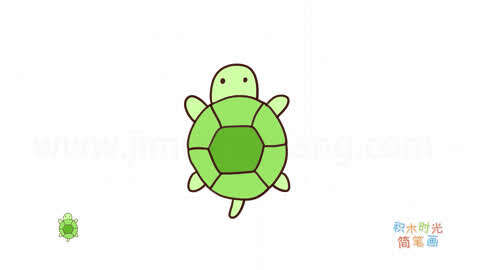 少儿动物简笔画 : 第444集 画最简单的乌龟简笔画法
