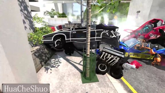 一旦公路出现这种障碍物,这得啥车才过得去?拟真车祸模拟
