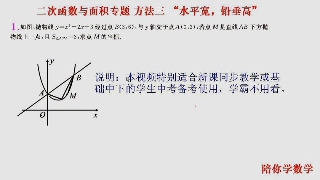 中考数学二次函数与面积小专题(三),做经典题,学会“纵割法”