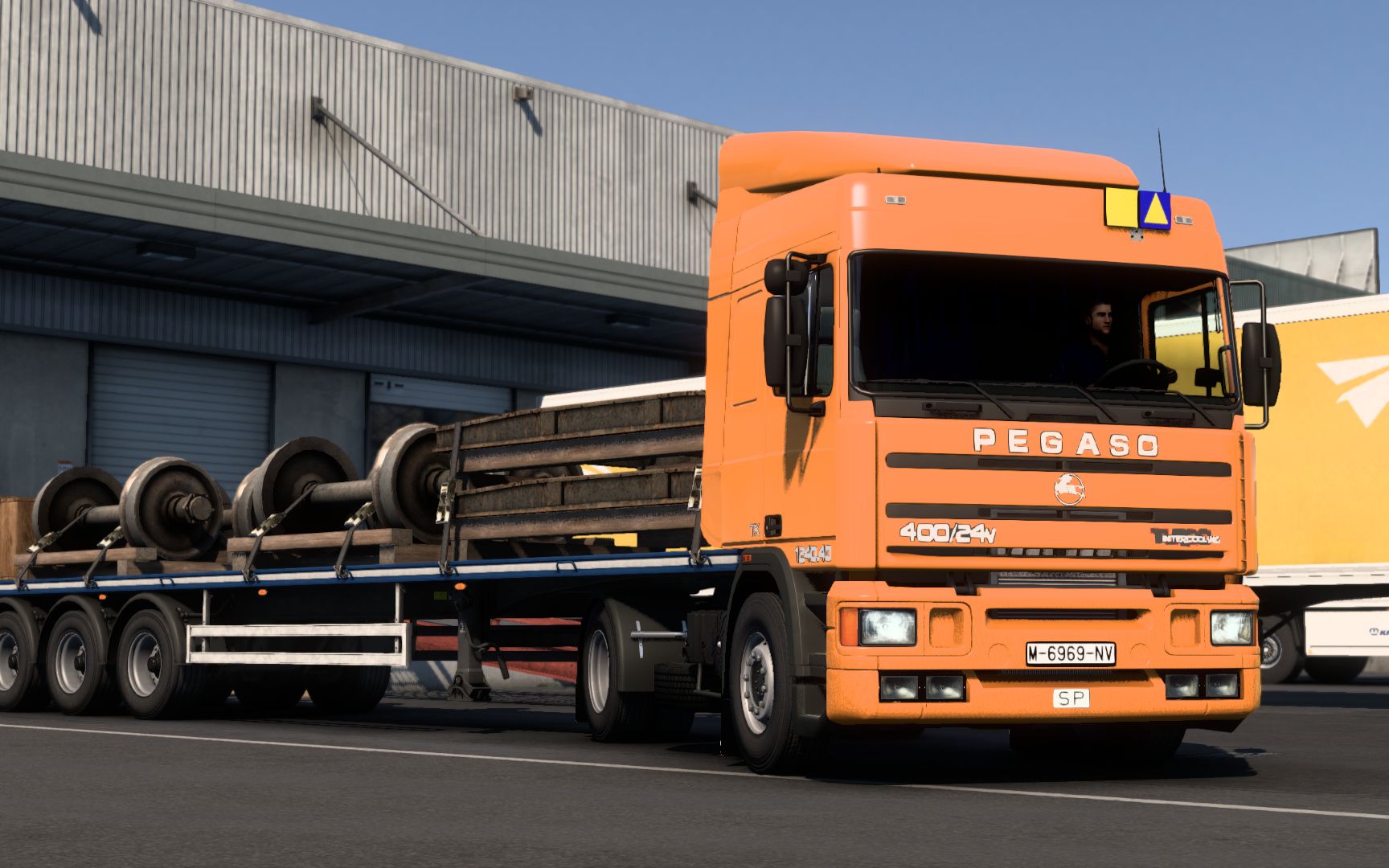 【欧洲卡车模拟2】驾驶Pegaso Troner 拉火车车轴从西班牙塞维利亚...