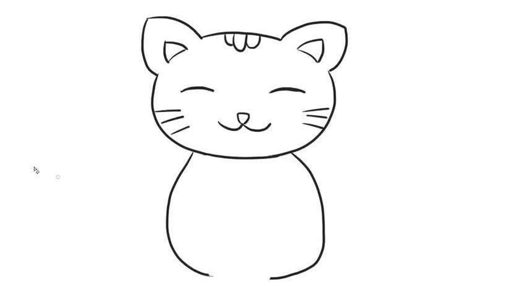 简单可爱的小猫咪儿童亲子简笔画宝宝轻松学画画