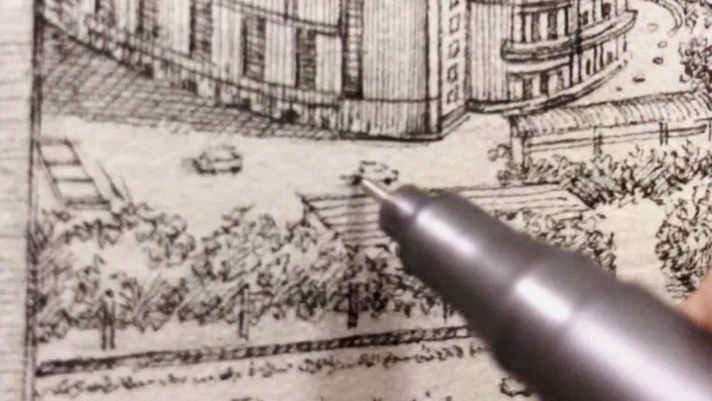 .见过么?#钢笔画 #手绘南通 #建筑插画 #建筑手绘 #绘画过程 #...