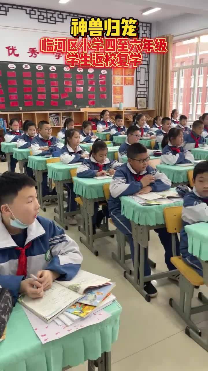 神兽归笼!临河区小学四至六年级学生返校复学 神兽归笼 复学复课安全...