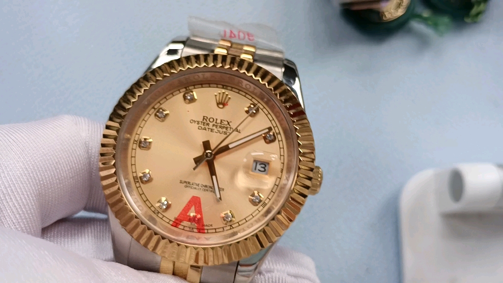 ]劳力士手表男日志型间金镶钻自动机械男表116243正品腕表