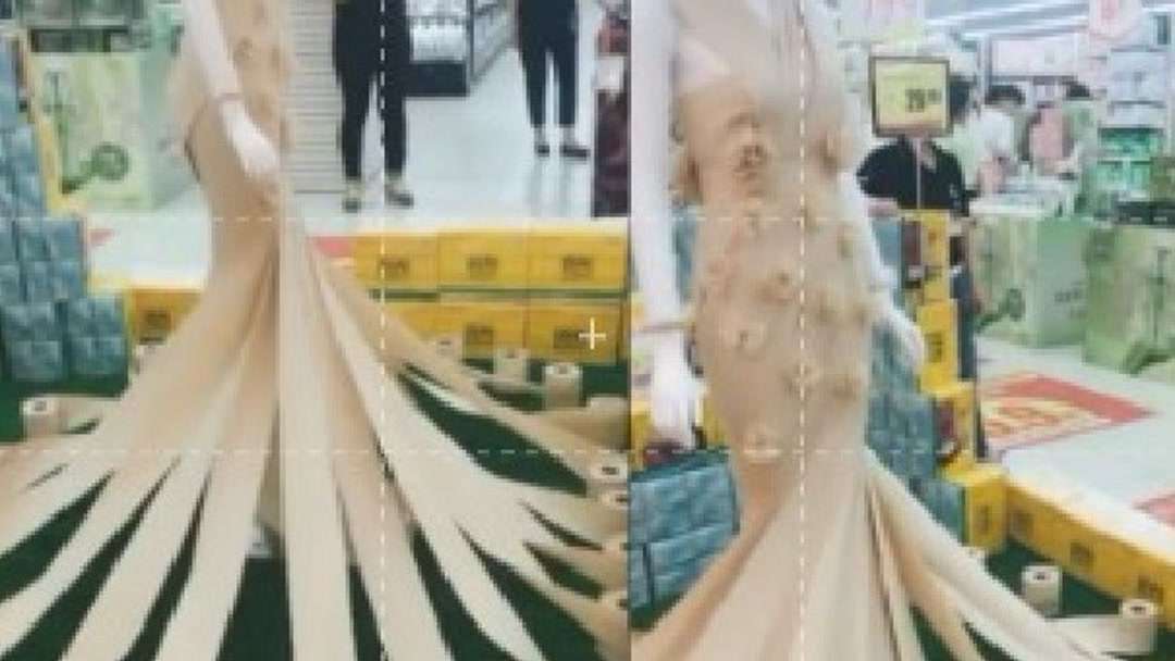 卫生纸做创意“晚礼服” 网友直呼:太有才