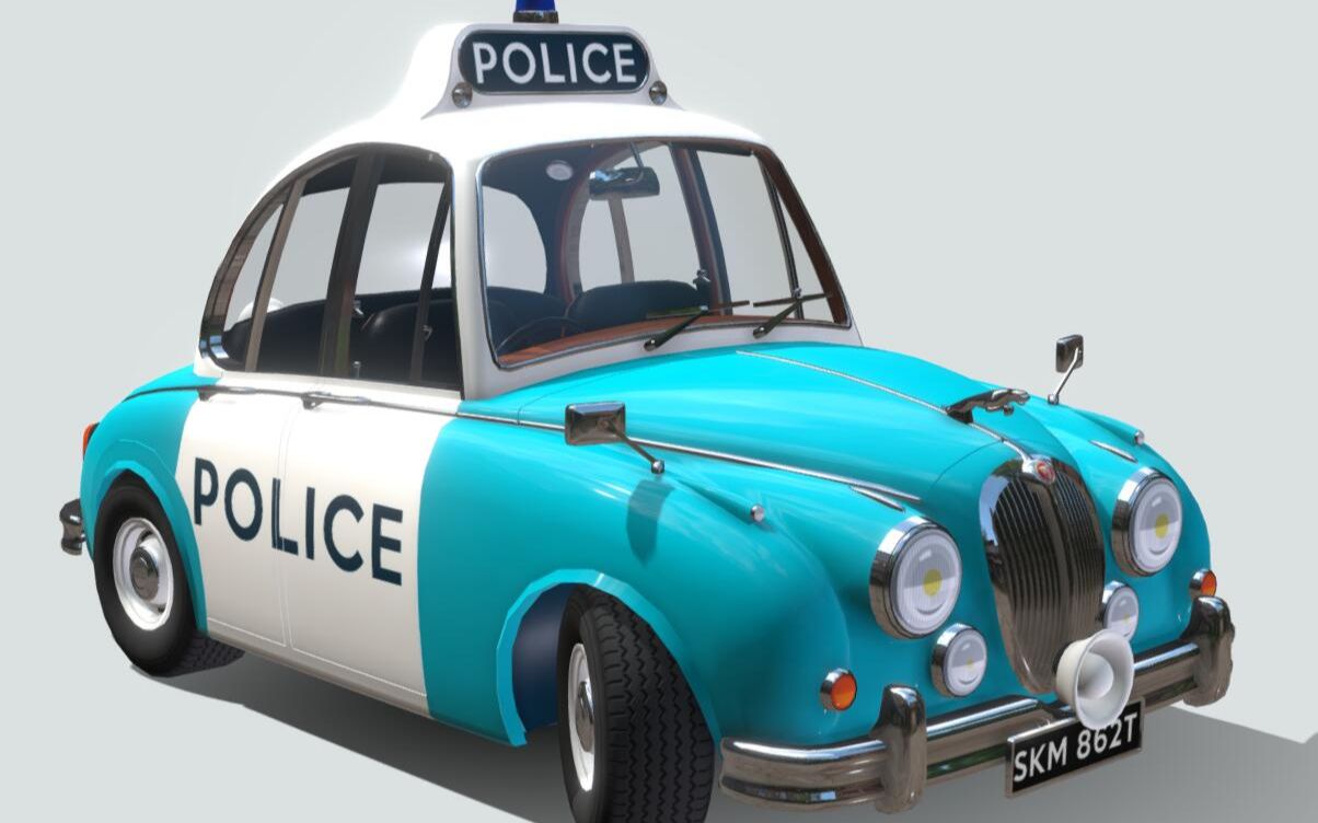 【Maya建模】卡通Q版“警车”3D模型制作,SP贴图完整讲解(下)