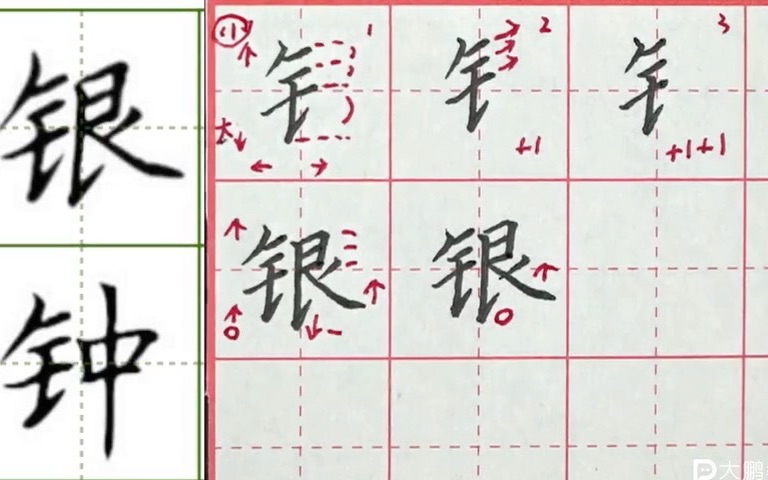硬笔书法左右结构字书写规律之左偏旁11