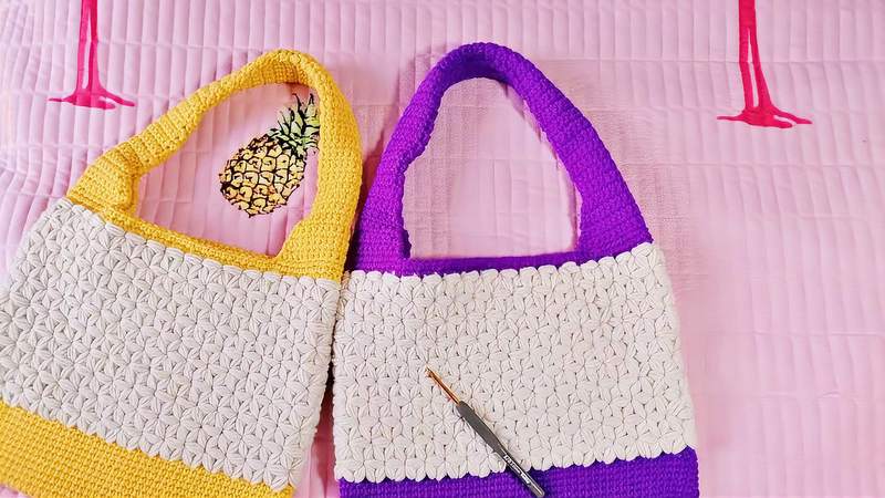 包包教程:这么好看的包包 简单的钩针编织针法 一定要试一下