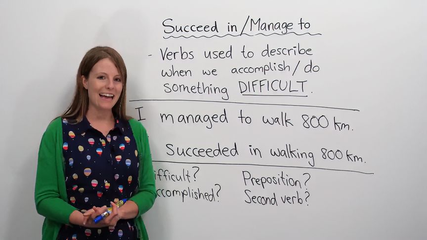 两个重要动词短语 SUCCEED IN 与 MANAGE TO 的用法