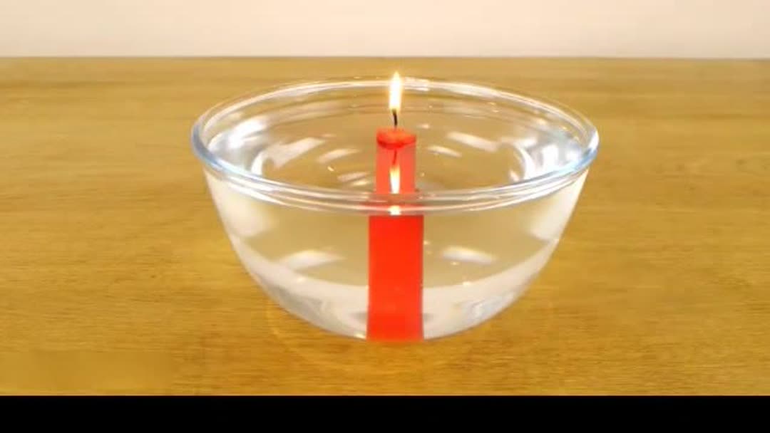 科学小实验:水底燃烧的蜡烛