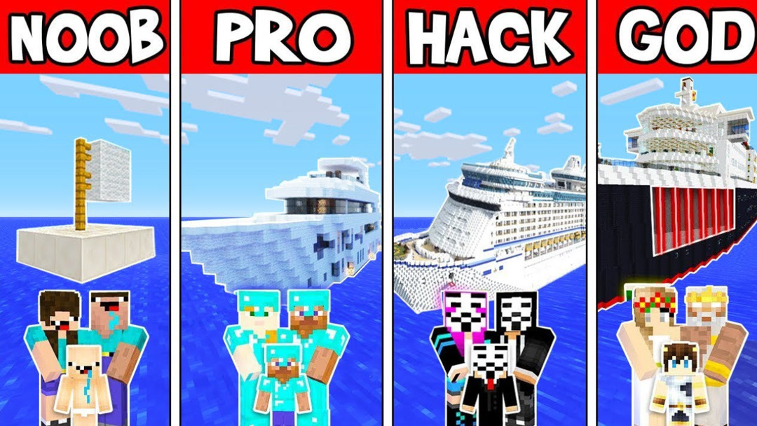 我的世界MC动画:家庭造船挑战