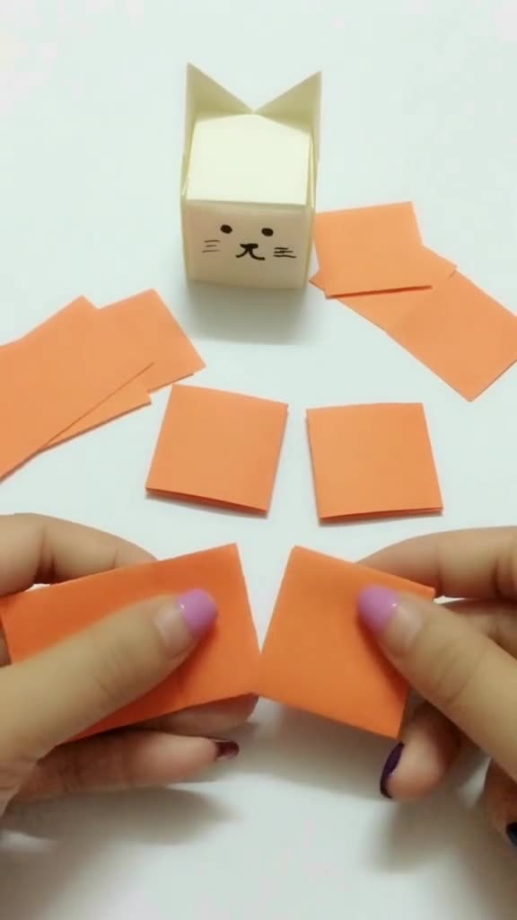 可爱猫咪盲盒,傻瓜式折法折纸