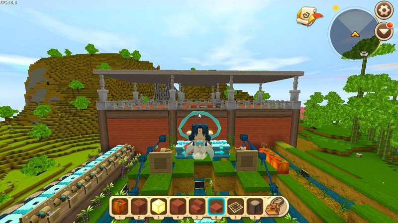 迷你世界生存建筑教学;联机生存木质别墅高储存仓库的装饰方法