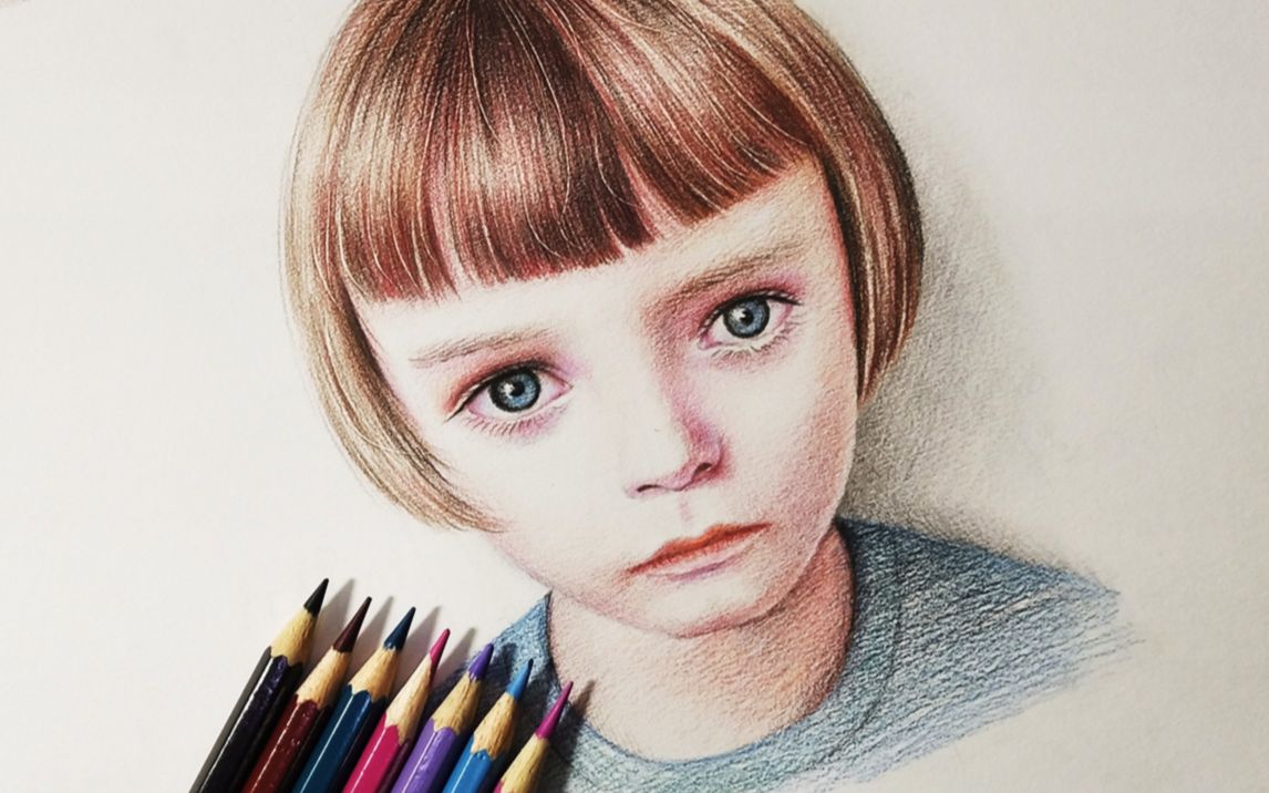 【彩铅教程】【一】非常简单的彩铅画,辉柏嘉的五官、肤色教程