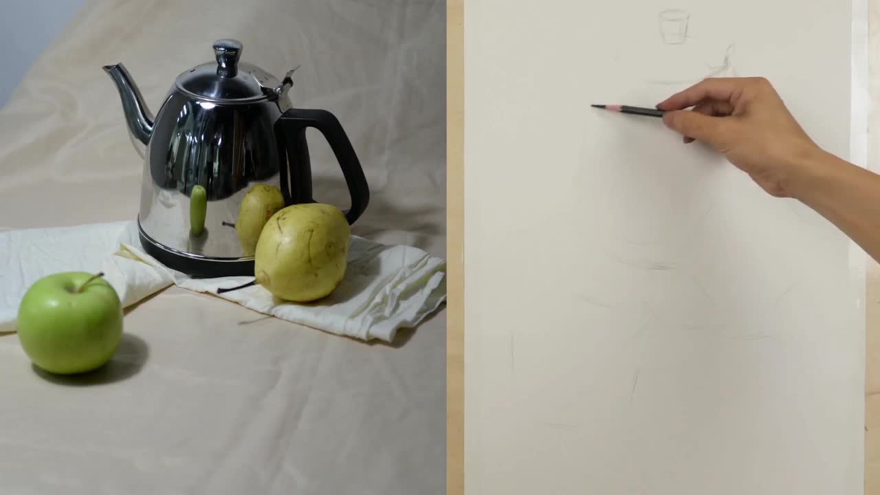 来来来!学学素描静物和皮肤质感怎么画!素描静物入门教程