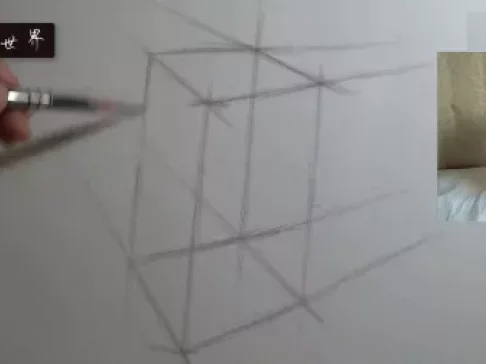 素描石膏入门教程: 素描石膏长方体——起形