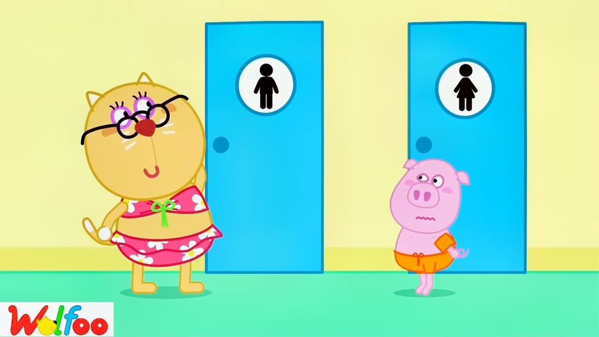 小狼因不认识标识进错了洗手间,闹出一个大笑话
