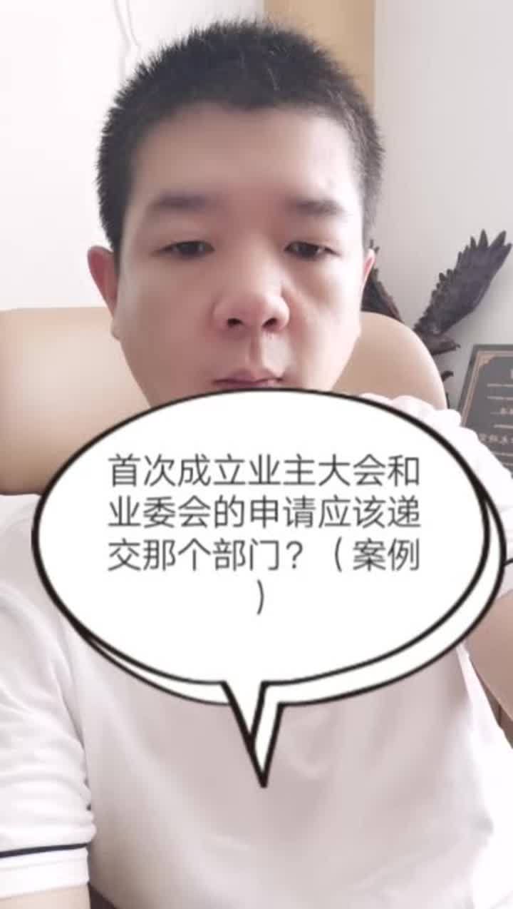 首次成立业主大会和业委会的申请应该递交那个部门?(案例)