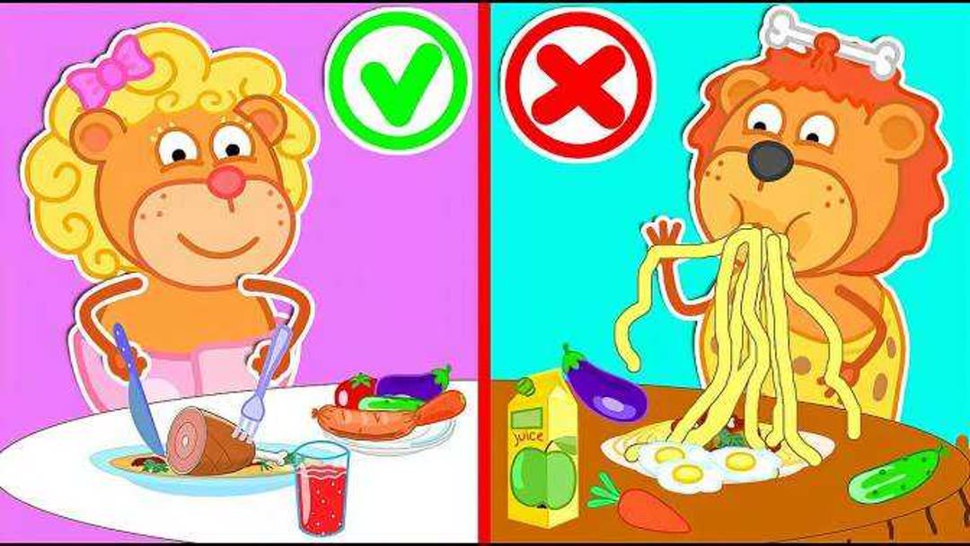 小狮子益智动画:小狮子去快餐店吃汉堡,学习正确的用餐礼仪!