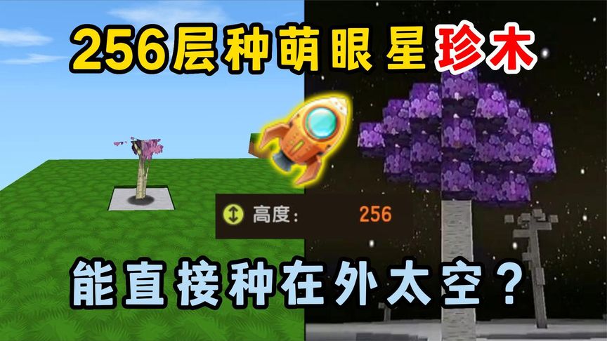 迷你世界:在高度256层种萌眼星珍木,就能直接种到外太空?
