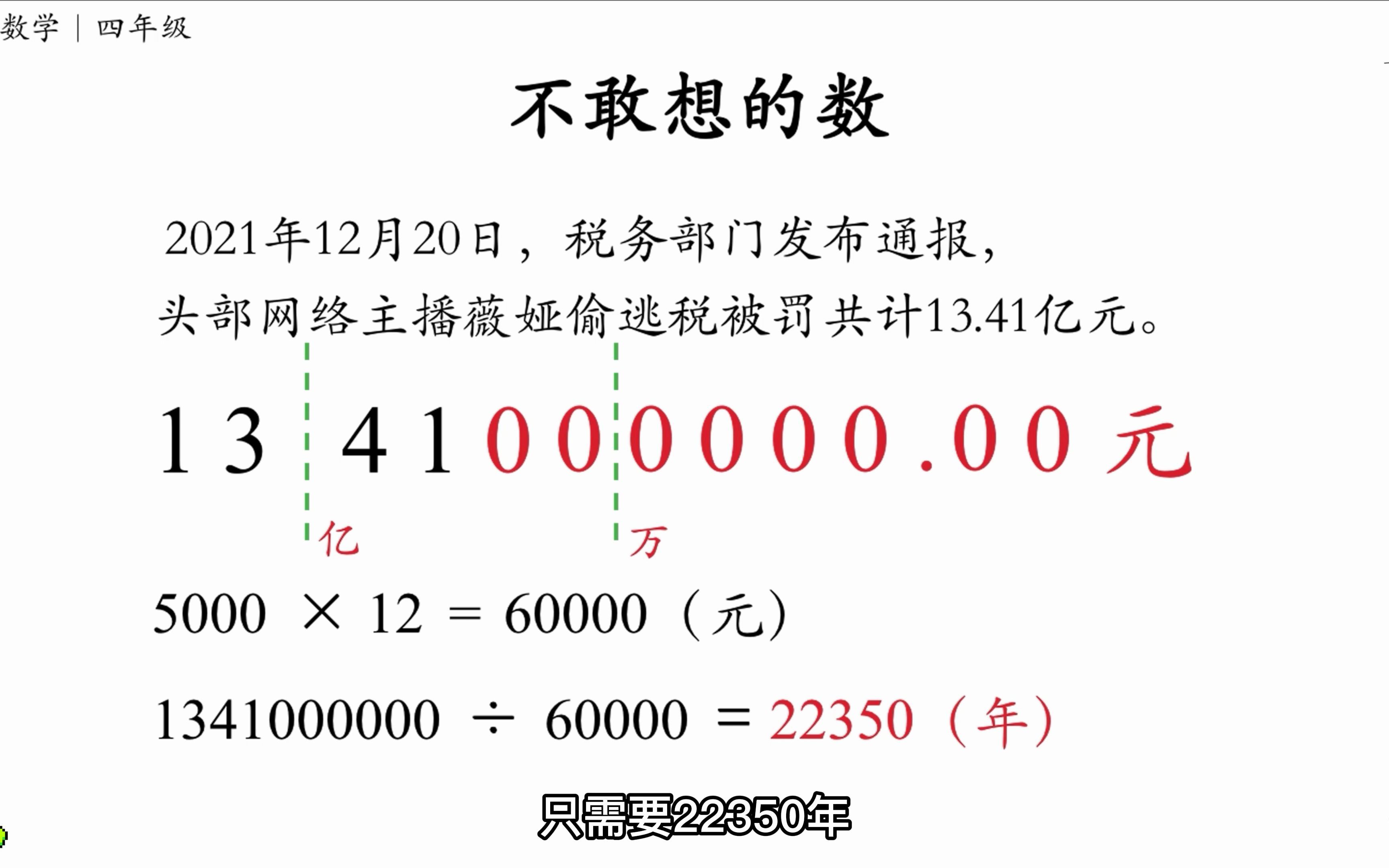 13.41亿到底有多大|四年级的同学们,紧跟时事来期末复习啦～