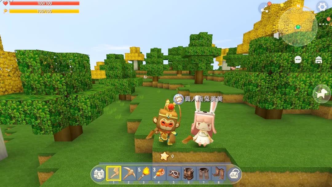 迷你世界带妹生存1:半仙成兔美美专属司机,满地图开始找羊模式