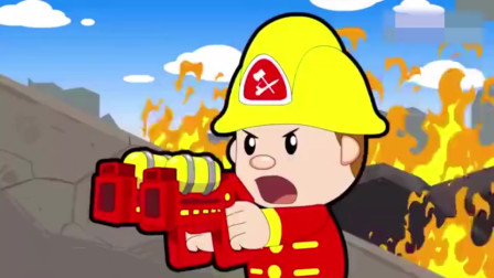 消防水弹枪显神威 ,所到之处大火不再燃烧