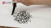 国画教程: 菊花花头的画法