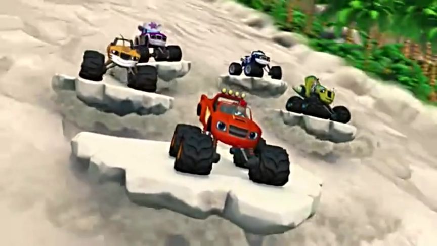 飙速和怪兽卡车们增加动量撞破木头门,萨格,史崔普让飙速更重