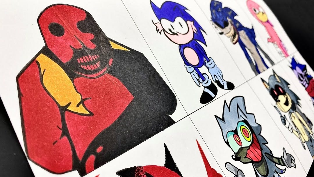 绘画周五放克之夜:绘画FNF索尼克.EXE 3.0模组