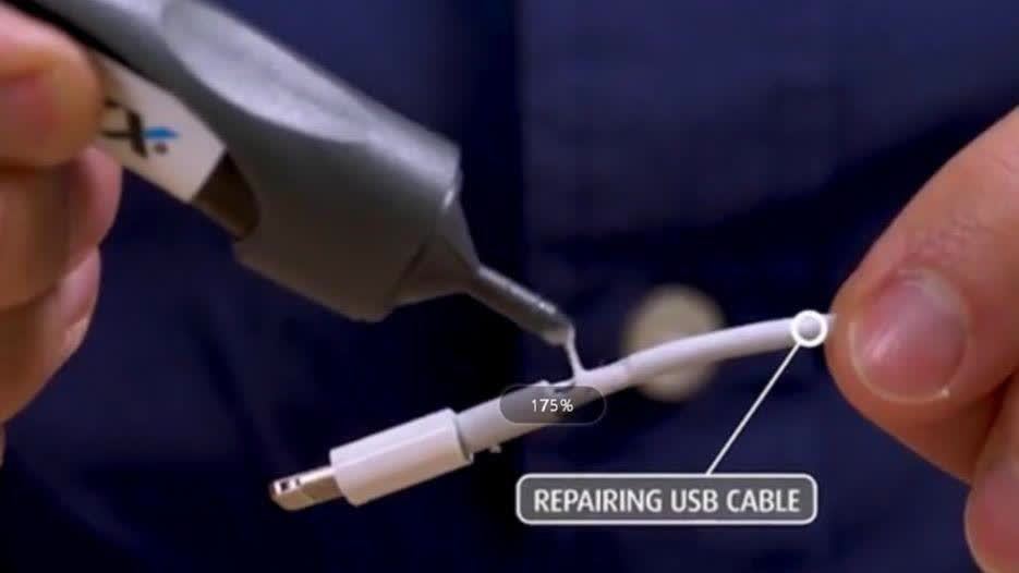 这支神奇的修复笔,只需画几下,就能修复数据线